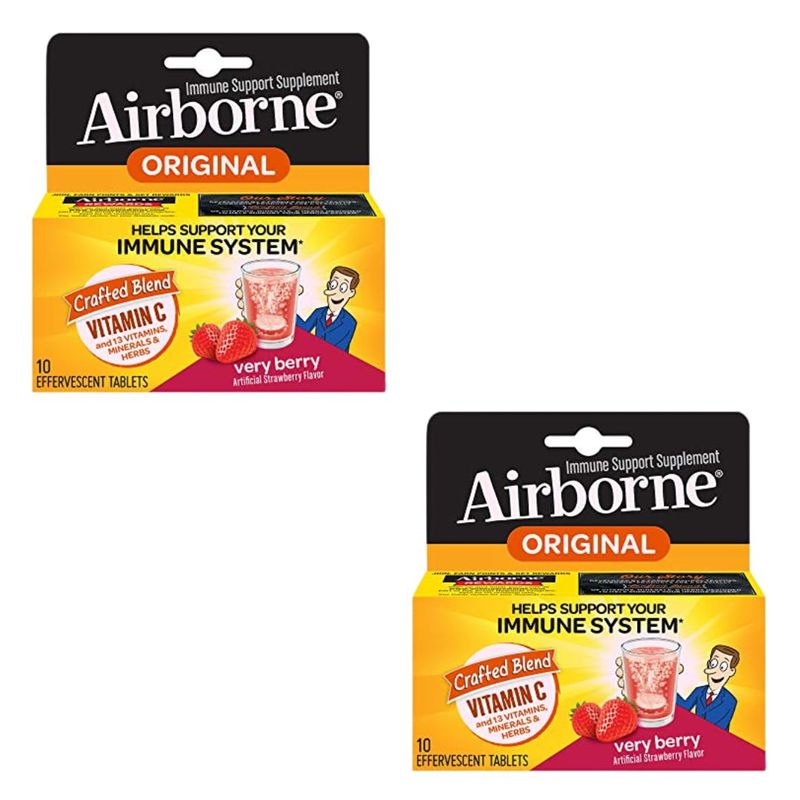 Airborne Very Berry Effervescent Tablets, 10 count - 1000mg of Vitamin ...