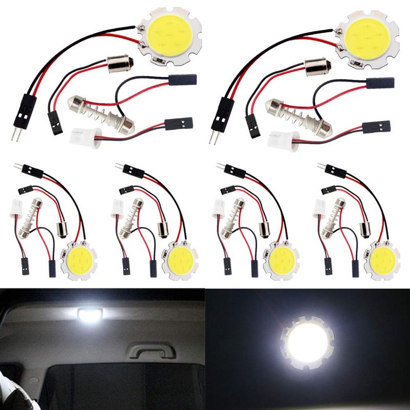 EverBrightt 6-Pack Cool White COB 6-SMD Led Panel Dome Light Auto Car ...