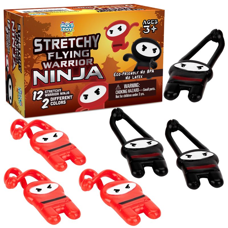 PICK A TOY Stretchy Flying Ninjas [12-Pieces] | Elastic Slingshot Ninja ...