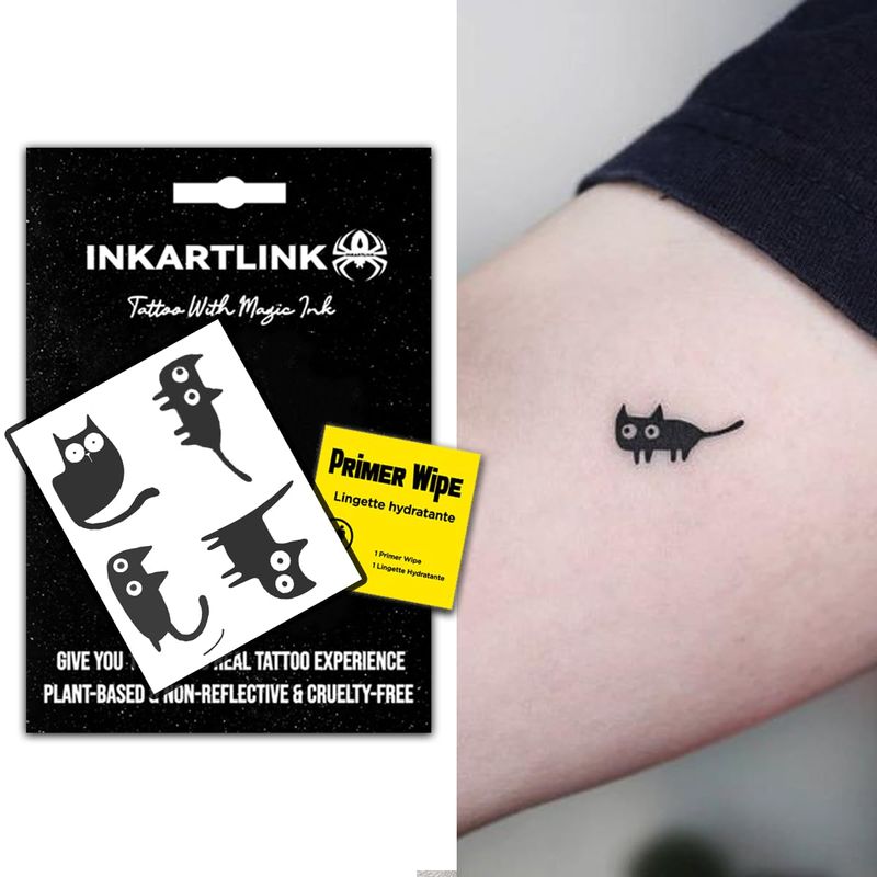 INKARTLINK Semi Permanent Tattoos, realistic cat tattoos, temporary tattoos, adult art designs ...