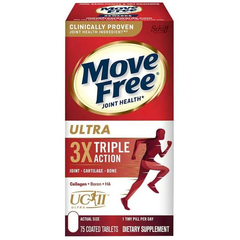 Move-Free Ultra Triple Action Joint Supplement, 1-Pack of 75 Tablets ...