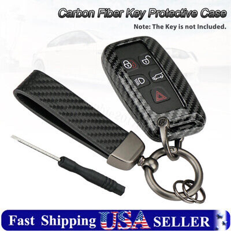 For Land Rover Range Rover Sport Carbon Fiber Car Key Shell Chain Fob ...