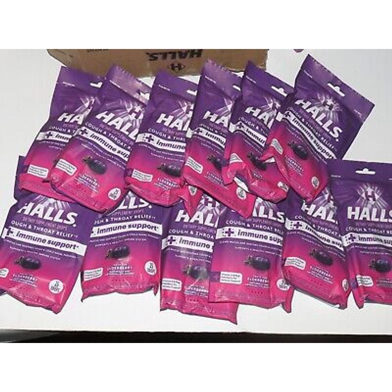 Halls Cough and Throat Relief Immune Support 12Pk X 25 Dietary Supplement Drops - Online ...