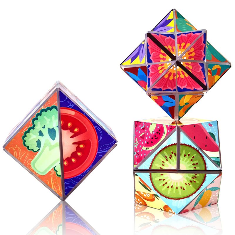 ROXENDA Magic Star Cube Set,3 Pack 2 in 1 Infinity Cube 3D Speed Cube ...