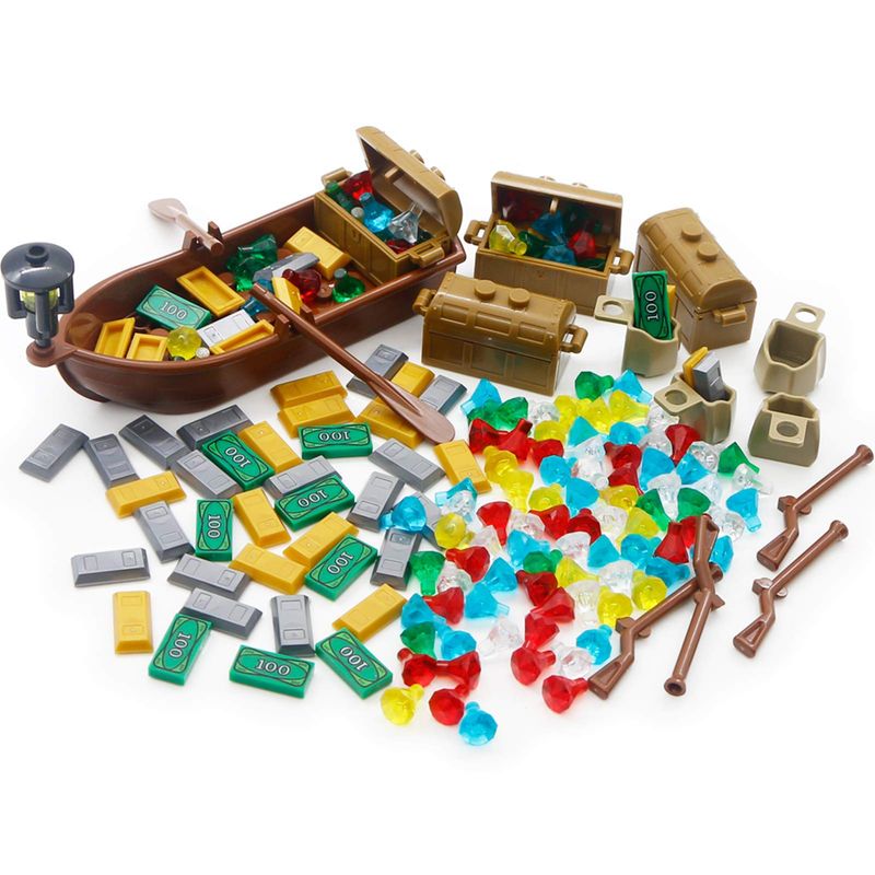 BroTex Pirate Accessories Money - Treasure Chest Building Block Bricks ...
