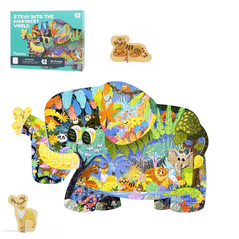 287 Piece Unique Shape Elephant Floor Puzzles for Kids Ages 6-8 ...