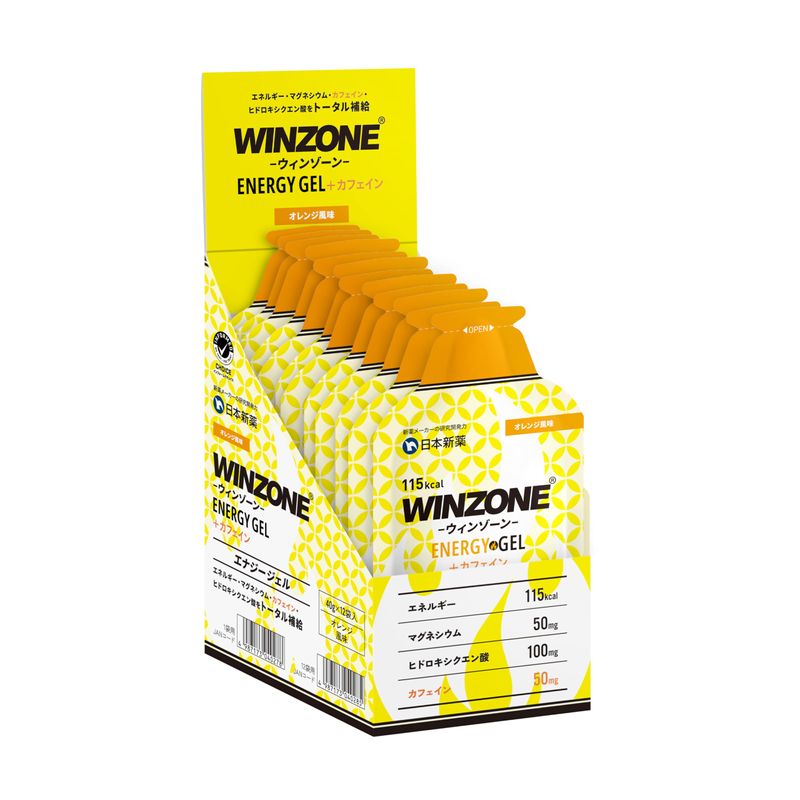日本新薬 WINZONE（ウィンゾーン）フルマラソン完走セット エナジージェル 12袋 オレンジ風味 マラソン 補給食 ENERGY GEL ...