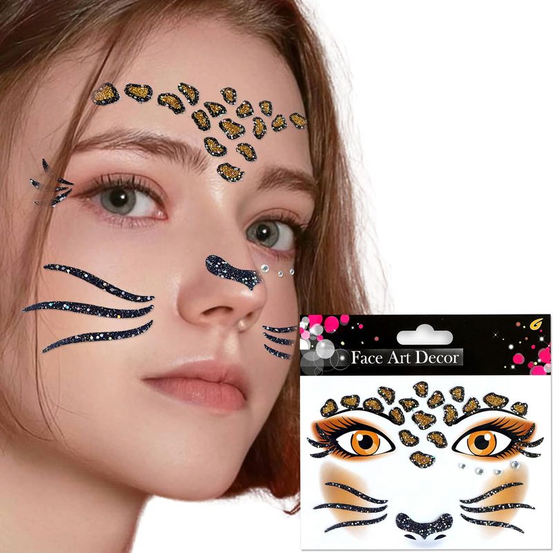 Leopard Face Temporary Tattoos Cheetah Face Stickers Leopard Face ...