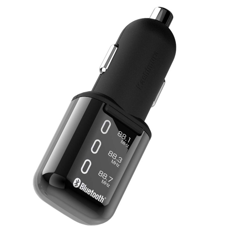 Kashimura NKD-204 Bluetooth FM Transmitter, Blue LED Display, Equalizer Function, Compact Design ...