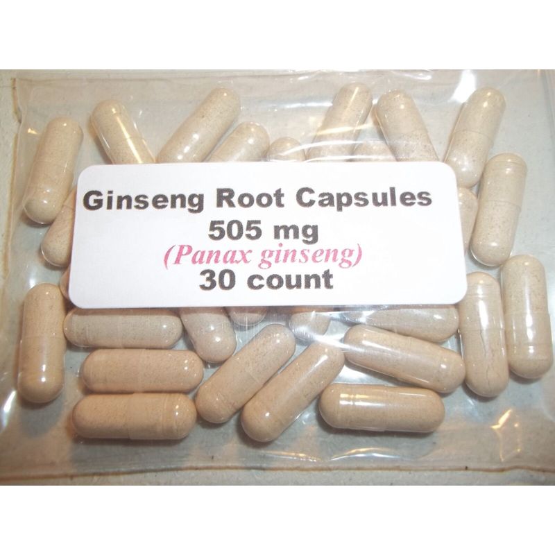 Ginseng Root Powder Capsules (Panax ginseng) 505 mg. 30 count - Online ...