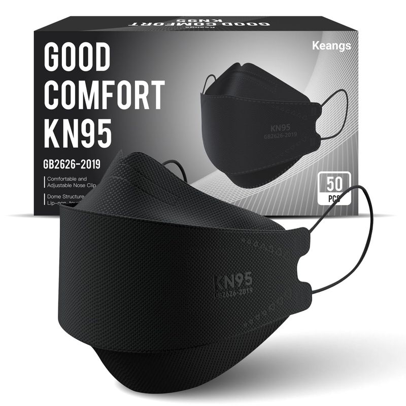 Keangs KN95 Face Masks 50 Pack, Soft and Comfortable Disposable Face ...