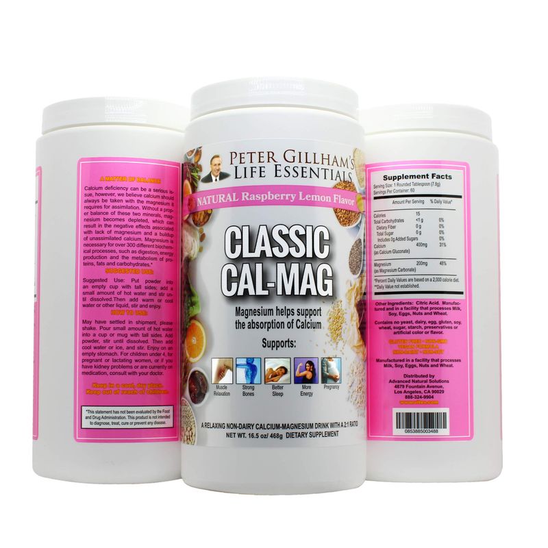 Classic Cal-Mag Powder Raspberry Lemon, Original 2:1 Formula, 16.5oz(60 ...