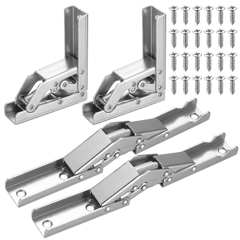 Pack of 4 90 Degree Wooden Box Hinges Folding Shelf Heavy Duty Table ...