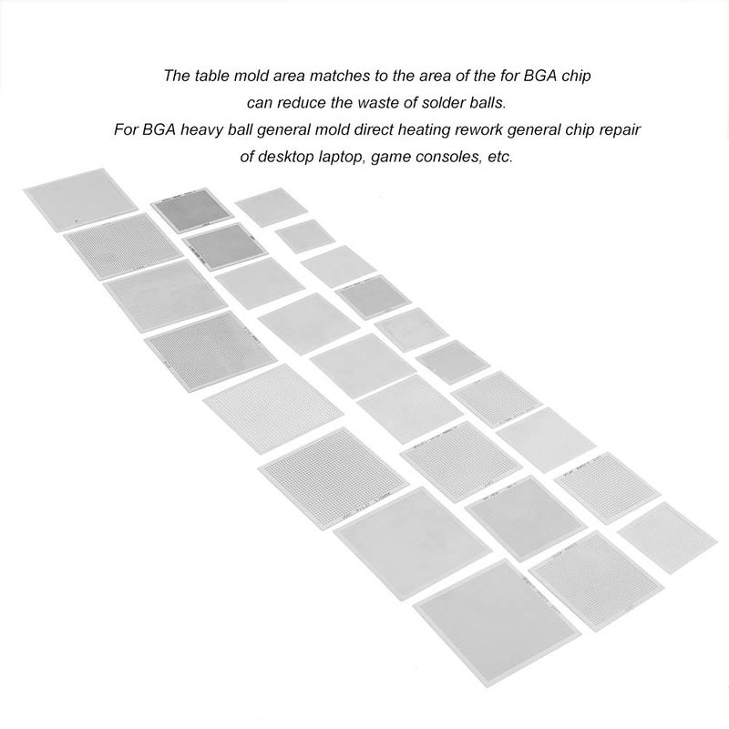 Universal Stencils, 27 Pieces BGA Template Universal Stencil Kit ...