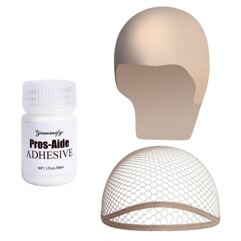 Paminify Professional Bald Cap SFX Makeup Kit,Bald Wig Cap with Skin ...