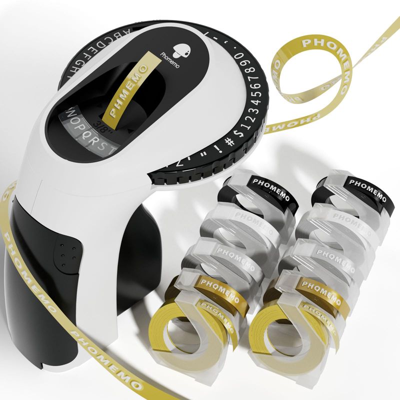 Phomemo Embossing Label Maker, E975 Vintage Retro Embossed Labeler, 3D ...