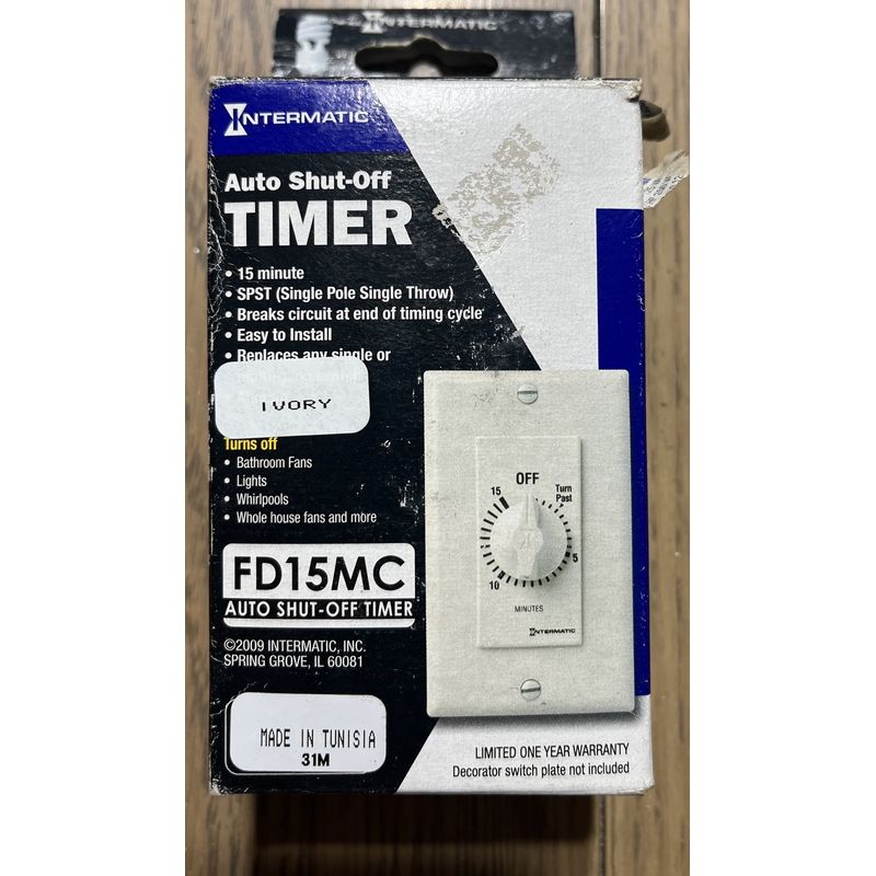 Intermatic FD15MC Spring Wound 1-Gang Countdown Timer 15 Min NOS ...