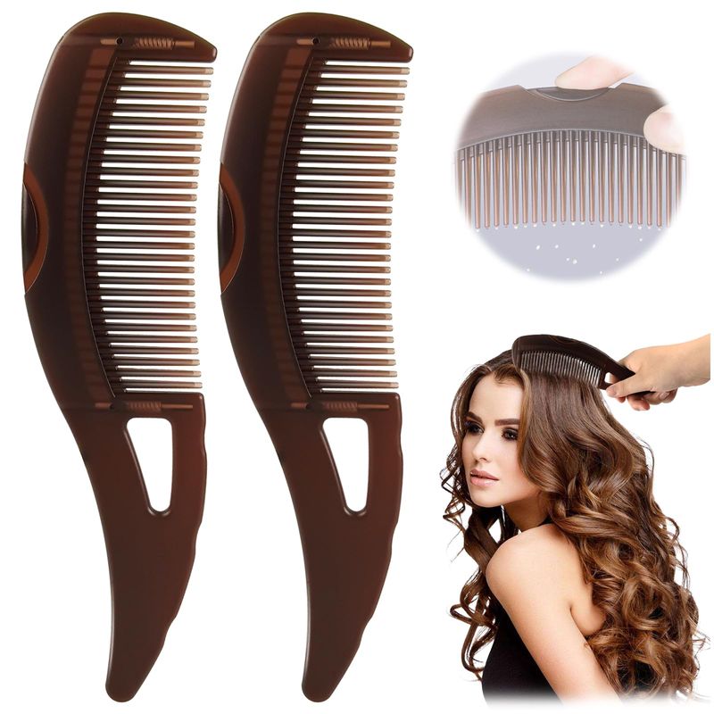 2 Pcs Dandruff Comb, Hollow Tooth Dandruff Comb Energy Massage Hair ...