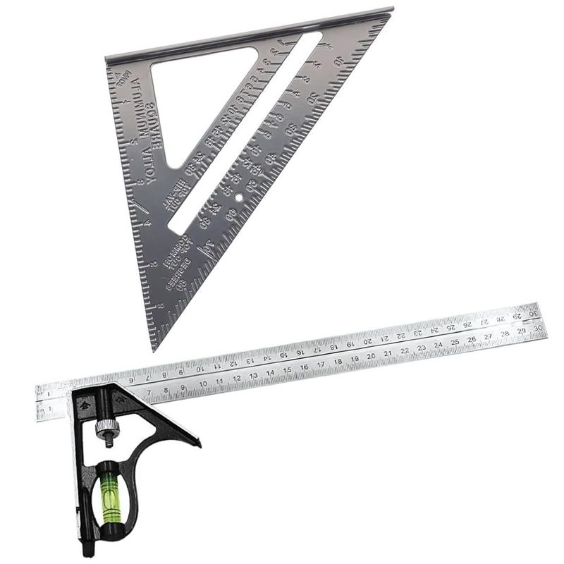 PLEAVIT Square Ruler, Circular Saw Guide Set, Triangle, Right Angle ...