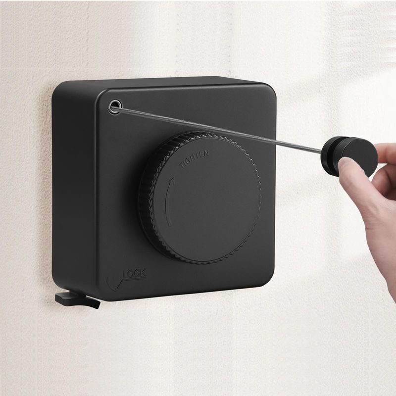 Retractable Washing Line, 15.7ft Retractable Clothes Line Indoor, Wall ...