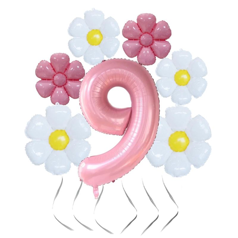 Daisy 9th Birthday Party Decorations Balloon,40inch Pink Number Balloon ...
