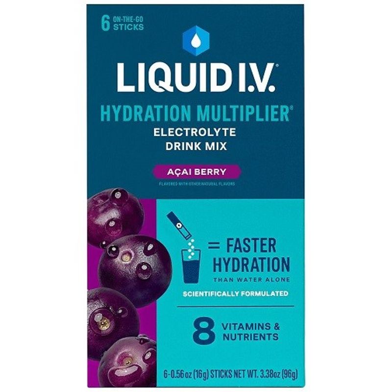 Liquid I.V. Hydration Multiplier Electrolyte Drink Mix Acai Berry ...