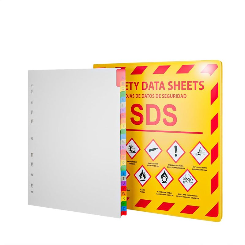Yellow Safety (YS), 1 Pack, SDS Binder - with Page Dividers, Size 8 ...