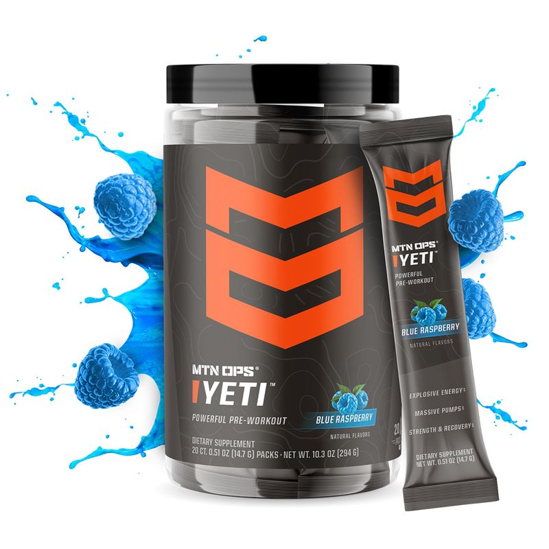 MTN OPS Yeti Trail Packs Pre-Workout Powder Energy Drink with Creatine ...
