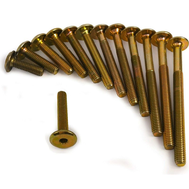 (Pack of 10) M6 Gold Brass Yellow Furniture Connector Bolts Joint ...