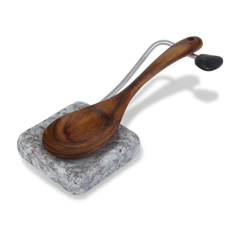 Granite Utensil Rest with Wooden Spoon Included. Holds Most Kitchen ...