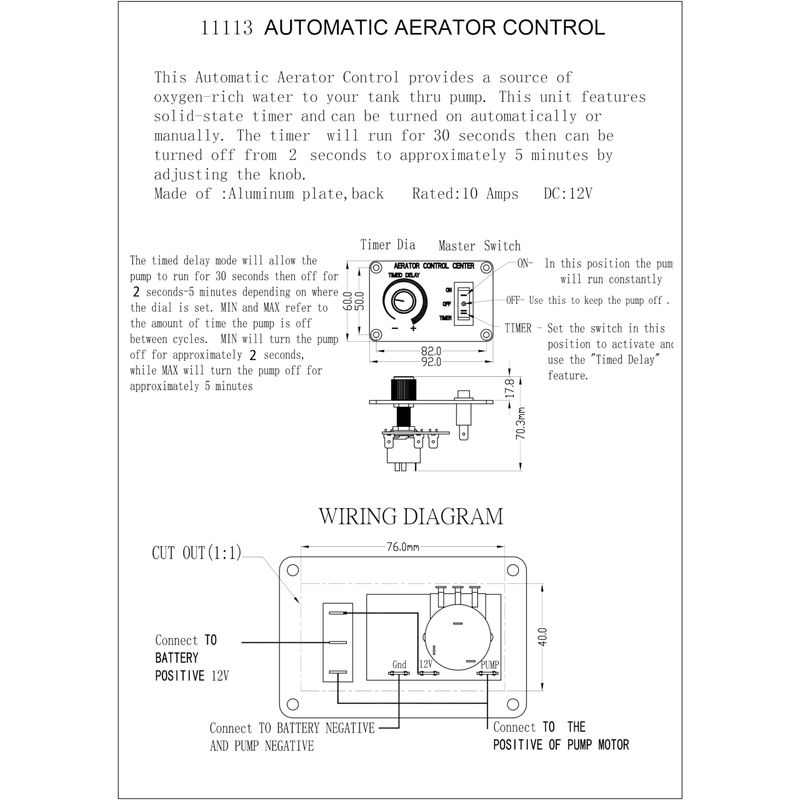 Pactrade Marine Aerator Timer Switch for Livewell Aerator Pump PRO ...