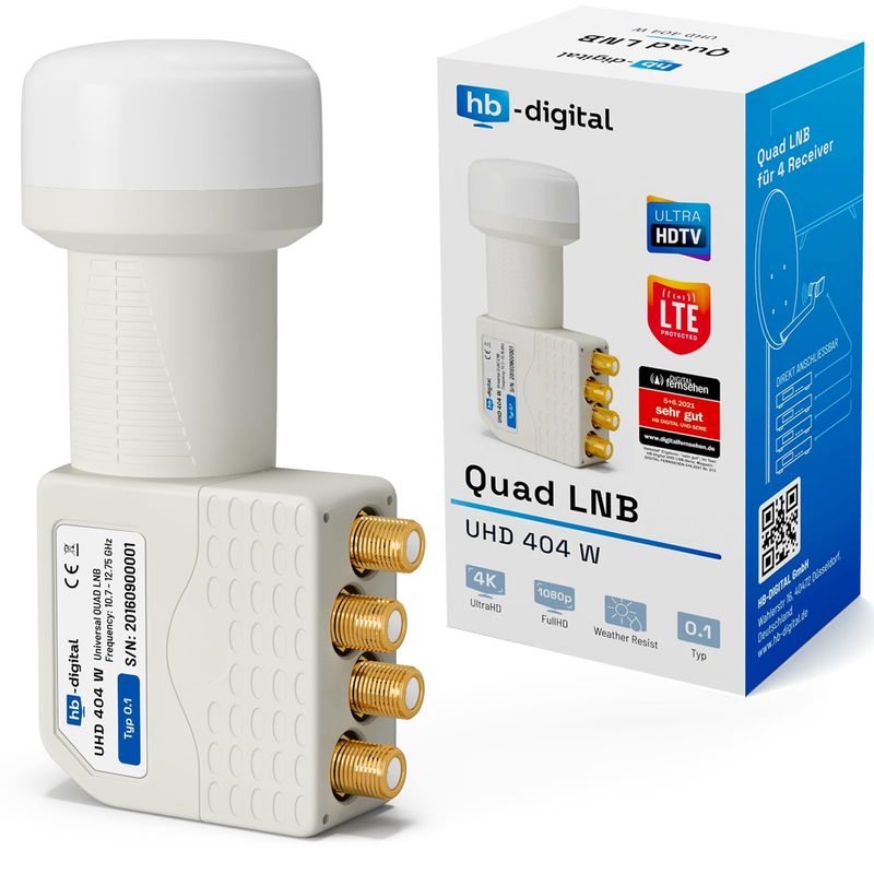 hb-digital Quad LNB (Test Very Good) LNC Head 4 Participants Direct LTE ...