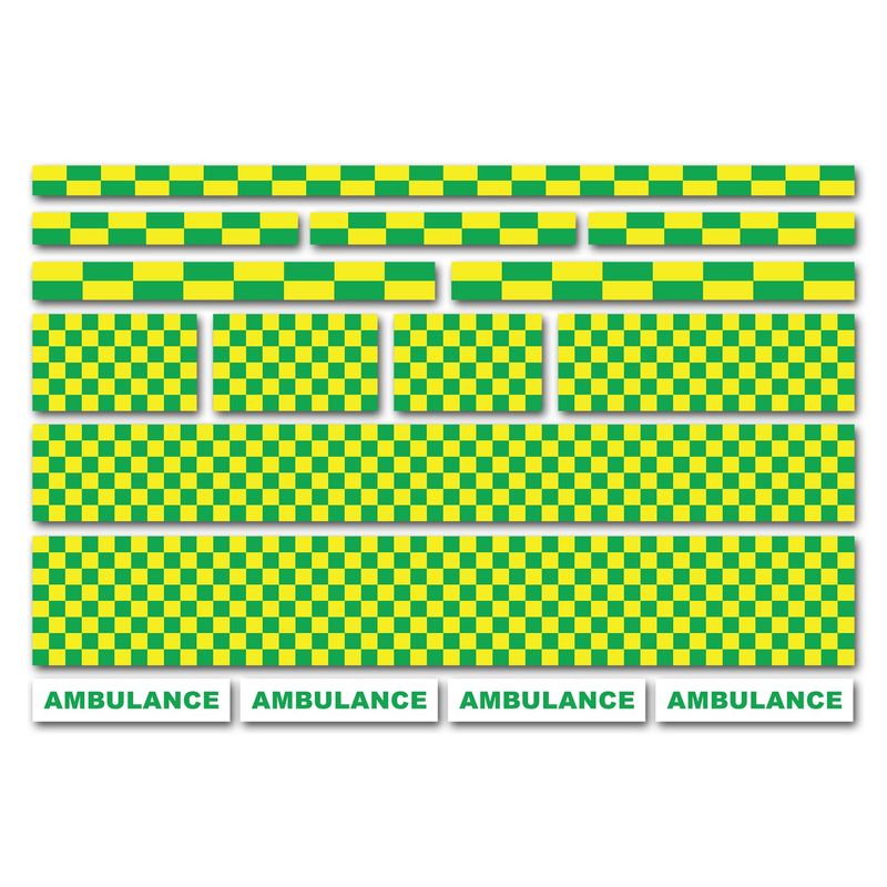 A5 Sticker Sheet Ambulance Vinyl Stickers - Chequered Squares Sillitoe ...