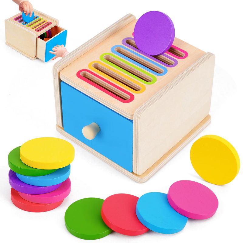 FCSONU Toddlers Montessori Coin Box Toys for 1 2 3 Year Old Boys Girls ...