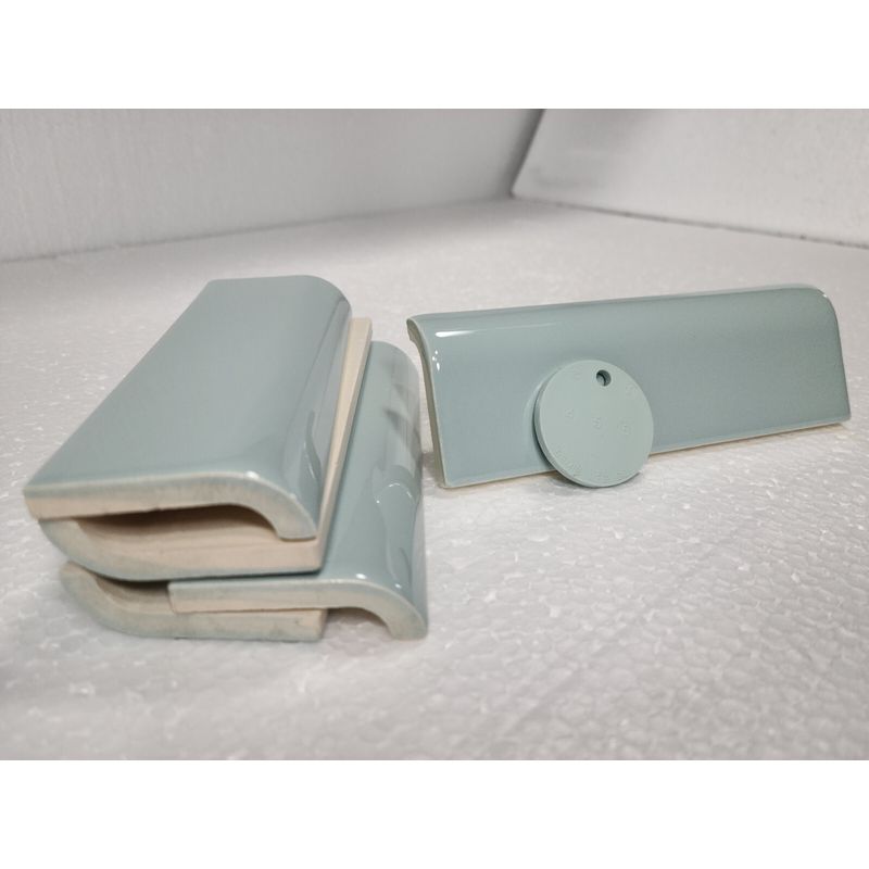 Seafoam Green Ceramic Tile Mud Cap Backsplash Subway Mudcap Mid Century ...