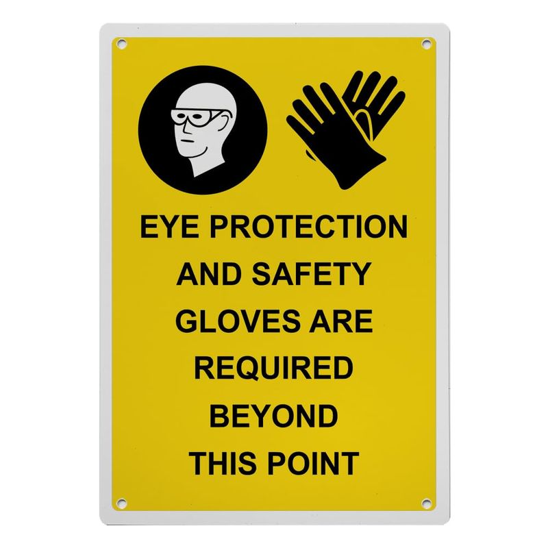 Eye Protection And Sign, 8.5 x 11 in" OSHA Compliant PPE Multiple Sign ...
