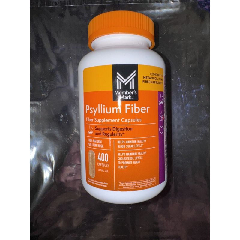 NEW Member's Mark Fiber Capsules 100% Psyllium 400 Ct EXP 11/26 ...
