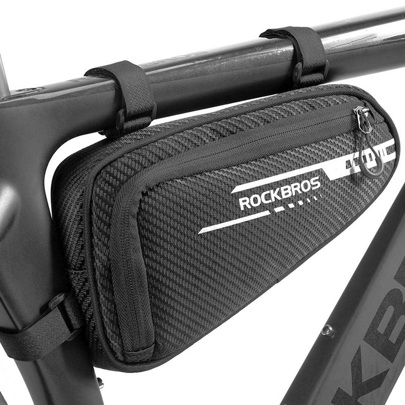 ROCKBROS Bicycle Bag, Bicycle Frame Bag, Triangle Bag, Road Bike, 0.3 gal (1.2 L) Capacity, Does ...