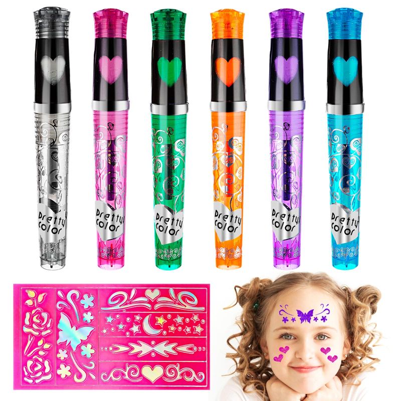DSLSQD Temporary Tattoo Pen, 6 Colours Glitter Pens Tattoo Pens for ...