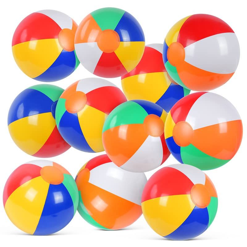 flintronic 10PCS Beach Ball, Inflatable Beach Ball for Kid Adults ...