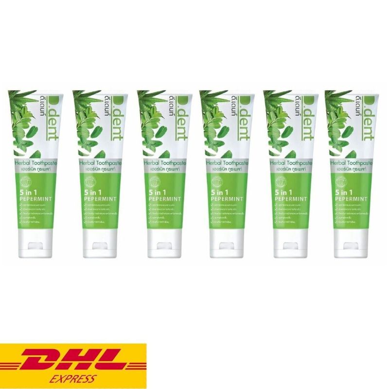 6x D.Dent Herbal Toothpaste Peppermint Whitening Teeth Remove Bad ...