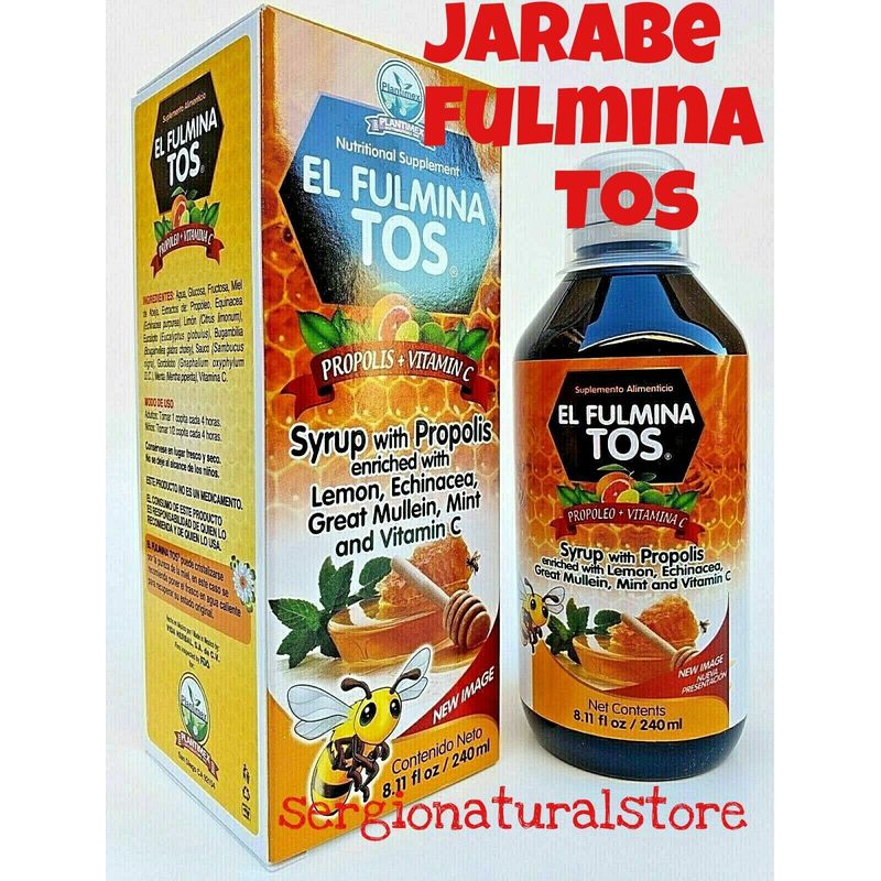 JARABE PARA LA TOS FULMINA TOS COUGH SYRUP 240 ML. EACH PROPOLEO ...