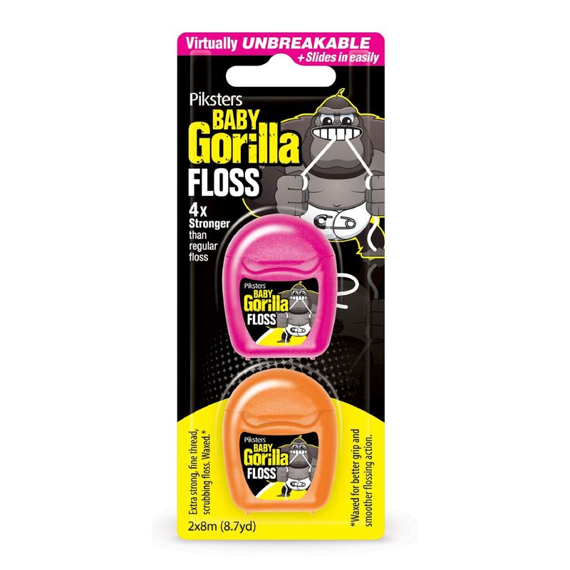 Piksters Baby Gorilla Extra Strong Fine Thread Scrubbing Dental Floss ...