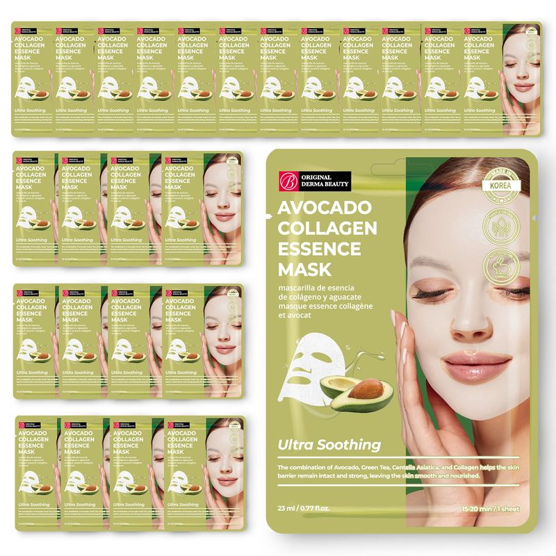 Innerest Original Derma Beauty Collagen Face Masks 24 PK Ultra Soothing ...