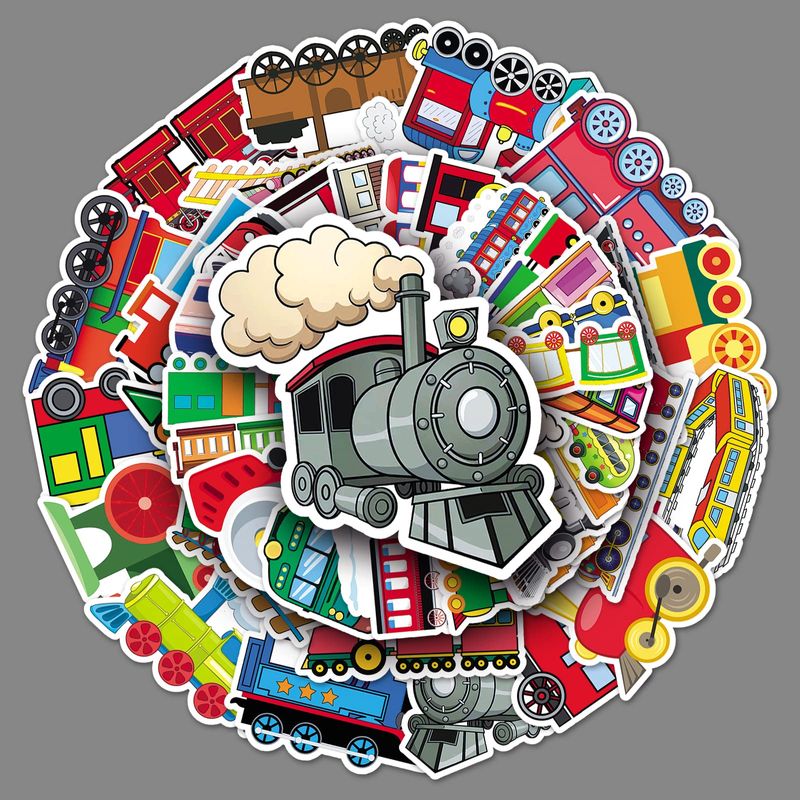 100 Pcs Train Stickers, Vinyl Waterproof Train Stickers for Water ...