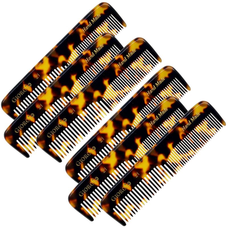 Giorgio G21 Fine Tooth and Wide Tooth Pocket Comb - Hair Styling Comb ...