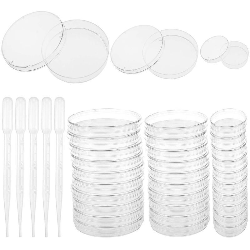 DELSEN 30 Pcs Petri Dish Set 70+55+30 mm Petri Dishes with Lids Sterile ...