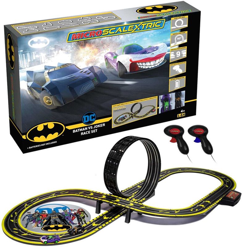 Micro Scalextric G1155 Batman vs Joker Battery Operated 1/64 Slot Car ...