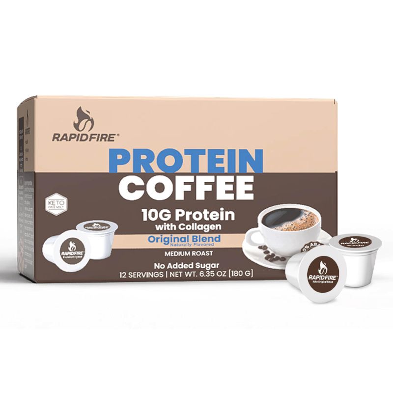 Rapid Fire Protein Coffee, Original Blend, Keto Friendly, 10g of ...