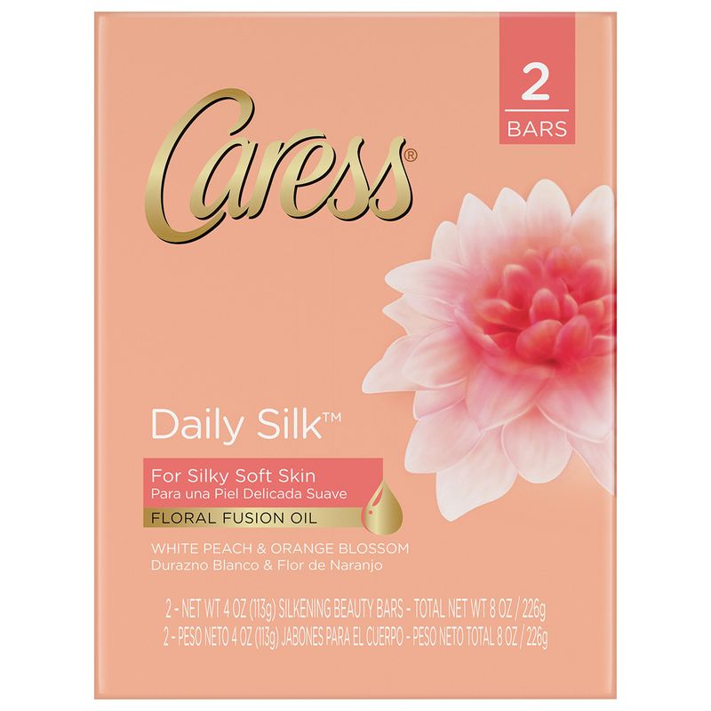 Caress Beauty Bar Soap For Silky, Soft Skin Daily Silk With Silk ...